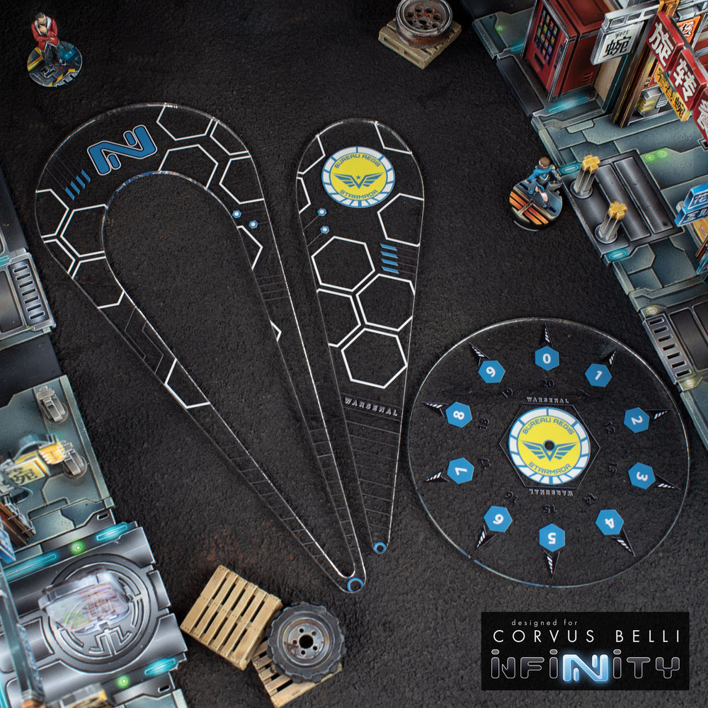 Infinity the Game Faction Template Set acrylic blast teardrop template ...