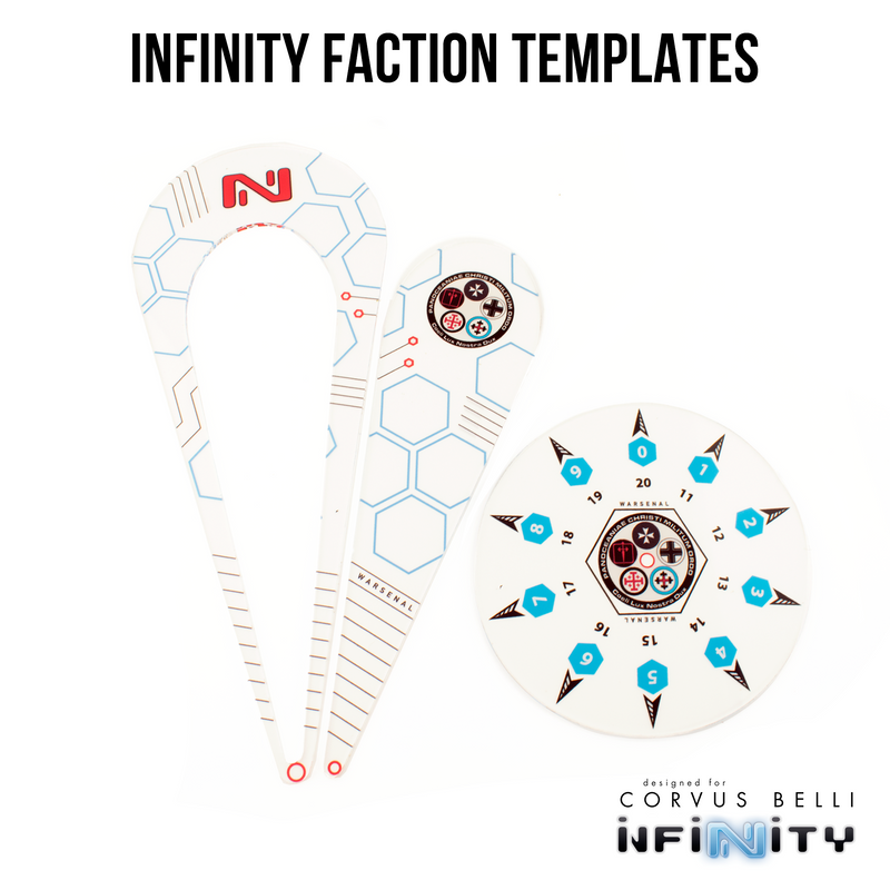 Infinity the Game Faction Template Set acrylic blast teardrop template ...