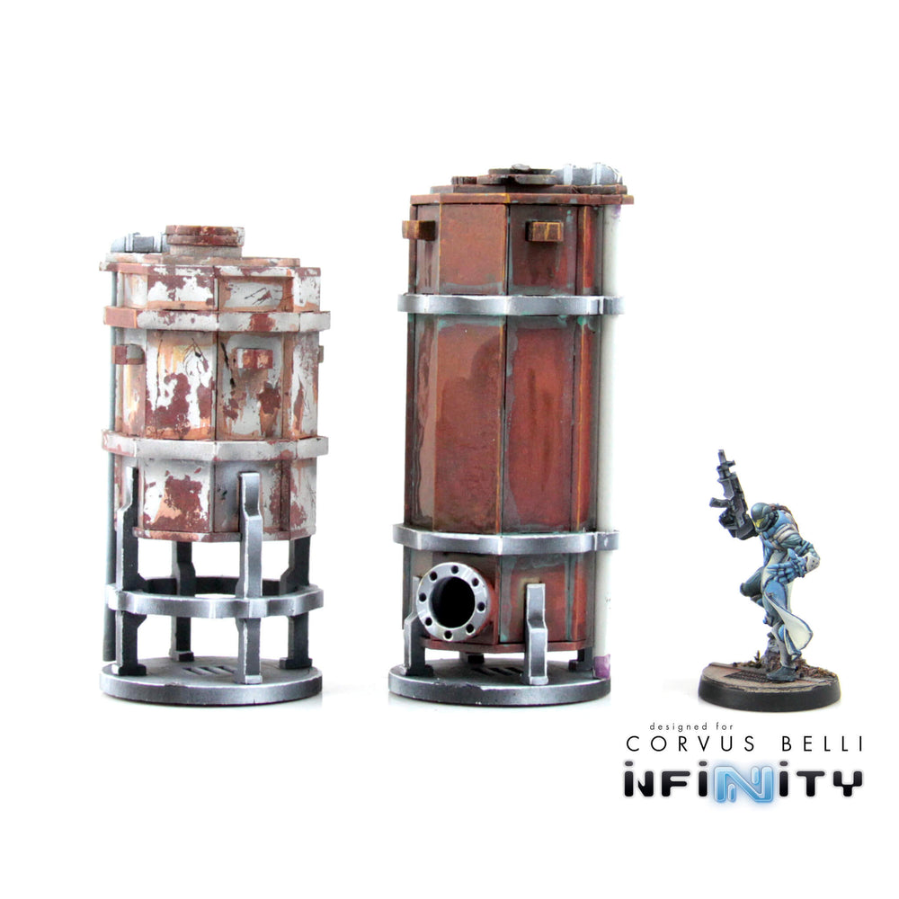 Infinity The Game terrain Comanche Chemical Tanks MDF Objectives – Warsenal